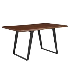 modway live edge ardor dining table, 60", black walnut