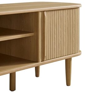 Modway Contour Mid-Century Modern 55" Media TV Stand in Oak, 15 x 54.5 x 18.5