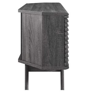 Modway Render Mid-Century Modern Low Profile 46" Corner Media TV Stand in Charcoal