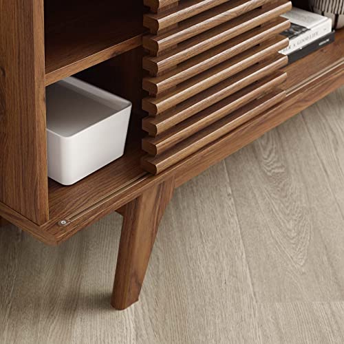 Modway Render Mid-Century Modern Low Profile Corner Media TV Stand in Wal, 15 x 46 x 23