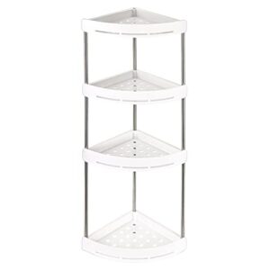 iyar home 4 tier shower caddy organizer shelf corner standing 12.99 x 9.45 x 29.92 inches shower rack for inside shower & kitchen storage white