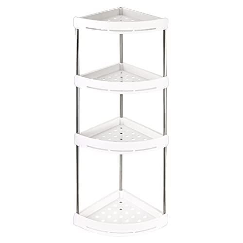 IYAR HOME 4 Tier Shower Caddy Organizer Shelf Corner Standing 12.99 x 9.45 x 29.92 Inches Shower Rack for Inside Shower & Kitchen Storage White