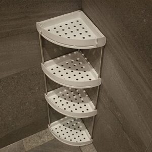 IYAR HOME 4 Tier Shower Caddy Organizer Shelf Corner Standing 12.99 x 9.45 x 29.92 Inches Shower Rack for Inside Shower & Kitchen Storage White