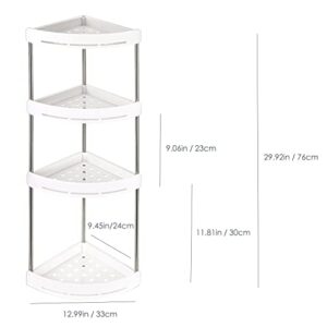 IYAR HOME 4 Tier Shower Caddy Organizer Shelf Corner Standing 12.99 x 9.45 x 29.92 Inches Shower Rack for Inside Shower & Kitchen Storage White