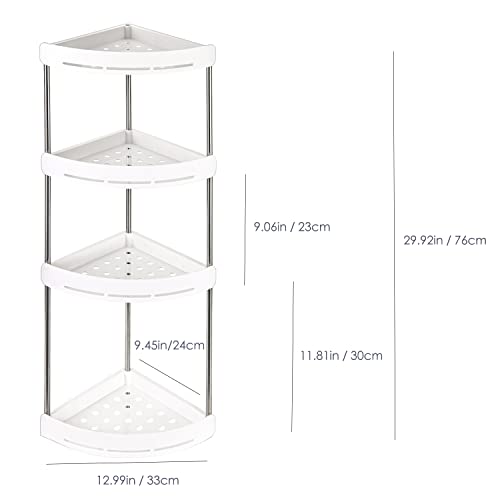 IYAR HOME 4 Tier Shower Caddy Organizer Shelf Corner Standing 12.99 x 9.45 x 29.92 Inches Shower Rack for Inside Shower & Kitchen Storage White