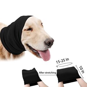 Quiet Ears for Dogs Anxiety Barking Dog Ear Covers Muffs Snood for Noise 2PCS Dog Ear Hearing Earmuffs Fireworks Protection Anti Anxiety Dog Hat for Medium to Large Dogs (Large, Black & White)