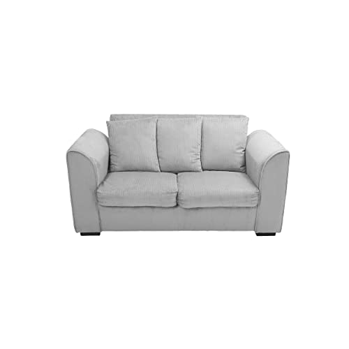 UBGO Modern 56.7“Mid-Century Loveseat,2 Sofa Couch Tufted for Living Room,Love Seat for Small Spaces Bedroom, Office, Apartment,Dorm,Gray Fabric, Grey