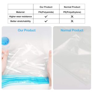 vacuum storage bags for clothes, 12 pack vacuum sealer bags clothes blankets 4 jumbo +4 large + 4 medium bolsas para guardar rropa cobijas with travel hand pump and laundry bag