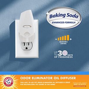 Arm & Hammer Air Care Pet Scents Electric Oil Diffuser Plug-in & Refills Bundle in Fresh Breeze Scent | Includes 1 Plug in Oil Diffuser and 3 Oil Refills | Pet Odor Eliminator