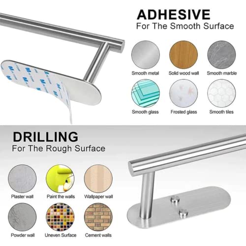 Adhesive Paper Towel Holder-Under Cabinet Paper Towels Rolls-Self-Adhesive or Drilling Wall Mounted Paper Towels Rolls Holder. Self-Adhesive Holder–Installing with Adhesive or Screws (Gold)