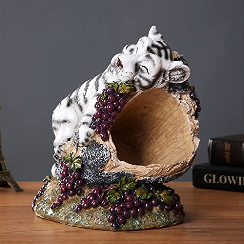 DOUBA Resin Sleeping Tiger Wine Rack Decorative Tree Stump Grape Bottle Rack Wine Set Decorative Wine Set