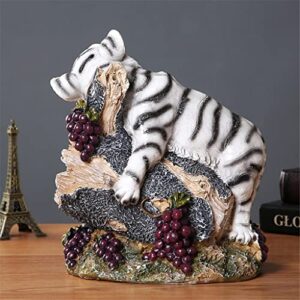 DOUBA Resin Sleeping Tiger Wine Rack Decorative Tree Stump Grape Bottle Rack Wine Set Decorative Wine Set