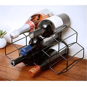 DOUBA Metal Honeycomb Wine Rack Wine Bottle Storage Desktop Wine Rack Hexagonal 9 Bottle Wine Rack Display (Color : E, Size