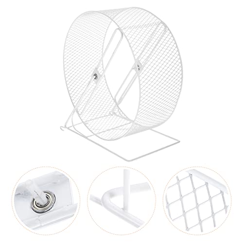 Silent Hamster Wheel, Wire Mesh Running Gerbil Wheel Toy with Iron Bracket Mute Jogging Cage Wheel for Rat Chinchilla