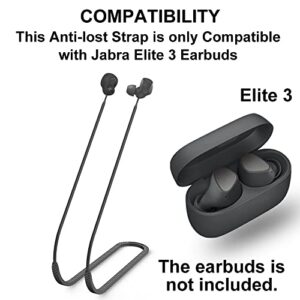 smaate Anti-Lost Strap Compatible with Jabra Elite 3 Wireless Earbuds, Soft Silicone Cord for Anti-Falling During Sports