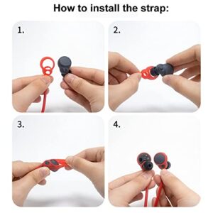 smaate Anti-Lost Strap Compatible with Jabra Elite 3 Wireless Earbuds, Soft Silicone Cord for Anti-Falling During Sports