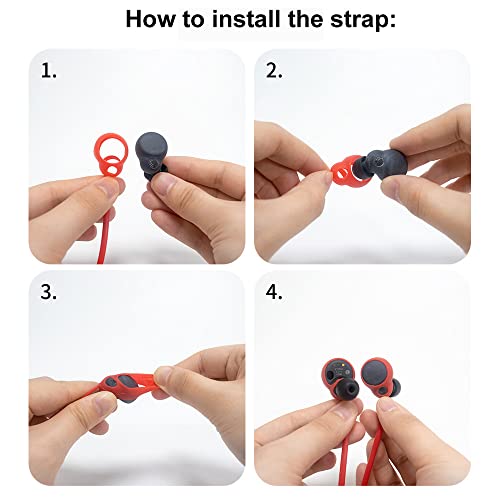 smaate Anti-Lost Strap Compatible with Jabra Elite 3 Wireless Earbuds, Soft Silicone Cord for Anti-Falling During Sports