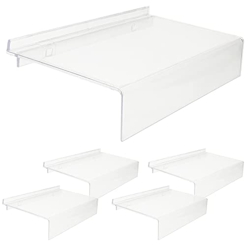 DOITOOL Shelves for Wall Small Wall Shelf 5pcs Floating Plastic Clear Wall-Mounted Shoes Stand Rack Sneaker Holder Levitating Shoe Rack for Showcase Sneaker Collection Plastic Shelves