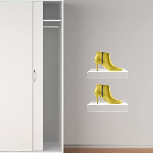 DOITOOL Shelves for Wall Small Wall Shelf 5pcs Floating Plastic Clear Wall-Mounted Shoes Stand Rack Sneaker Holder Levitating Shoe Rack for Showcase Sneaker Collection Plastic Shelves