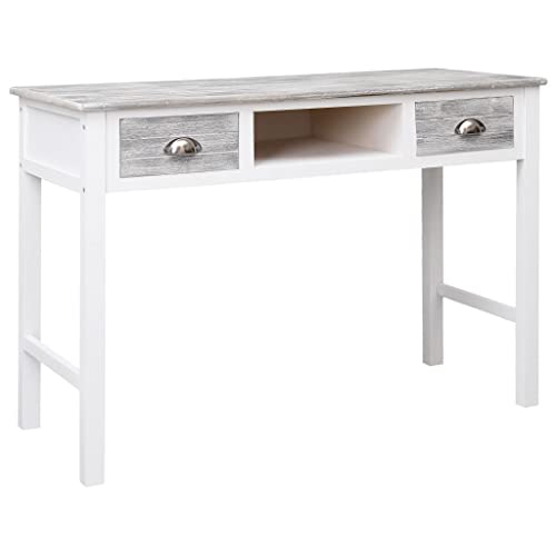 Youuihom Small Computer Desk Study Table for Small Spaces Home Office Rustic Student Laptop PC Writing Desks, Writing Desk Gray 43.3"x17.7"x29.9" Wood