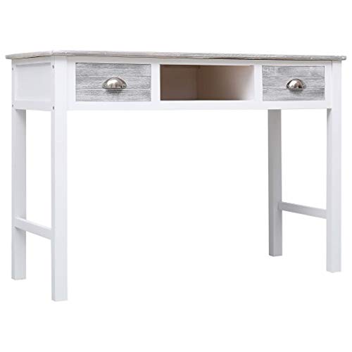 Youuihom Small Computer Desk Study Table for Small Spaces Home Office Rustic Student Laptop PC Writing Desks, Writing Desk Gray 43.3"x17.7"x29.9" Wood