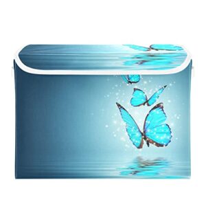 innewgogo blue magic butterfly storage bins with lids for organizing cube cubby with handles oxford cloth storage cube box for room