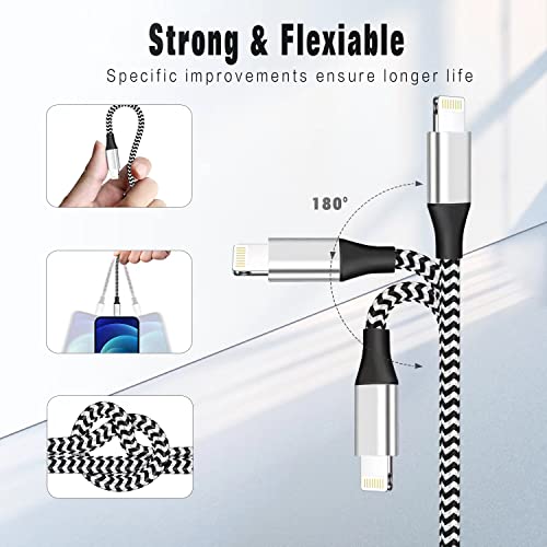 iPhone Charger [Apple MFi Certified] 3Pack 6FT,Lightning Cable Nylon Braided USB Charging Cable High Speed Transfer Cord Compatible with iPhone 14 13 12 11 Pro Max XR XS X 8 7 6 Plus SE/iPad/iPod