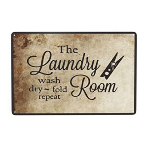 the laundry room wash dry fold repeat metal tin laundry room sign funny wall decor for laundry room bar wall laundry door decor home decoration art metal poster vintage one size