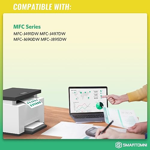 S SMARTOMNI LC3013 LC3011 Compatible Ink Cartridge Replacement for Brother LC 3013 LC 3011 Ink Cartridge for Brother MFC-J690DW MFC-J895DW MFC-J491DW MFC-J497DW Color 4-Pack Set (KCMY)