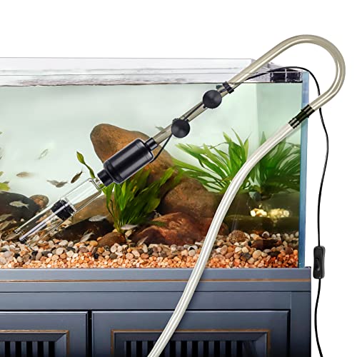 hygger Electric Fish Tank Gravel Cleaner Kit,Removable Water Changer,Sand Washer Filter,Automatic Change Water,Aquarium Cleaning Tool Set,Remove Dirt, Change Water, Wash Sand,Water Circulation 18W