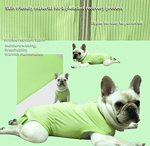 Sychien Dog Recovery Suit Large for Female Spay,Male Post Surgery Recovery Combed Cotton Bodysuit,Green XXL