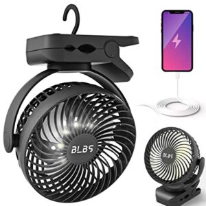 Portable Fan - 65H 12000mAh Tent Fans for Camping - Camping Fan Rechargeable Use As Power Bank, Battery Powered Fan with Hanging Hook, Camping Fans for Tents, Rechargable Fan for Camping, Black