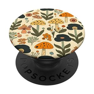 cottagecore mushroom flower hippie 60s 70s aesthetic style popsockets swappable popgrip