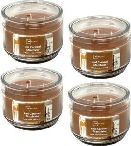 mainstays 11.5oz scented candle 4-pack (iced caramel macchiato)