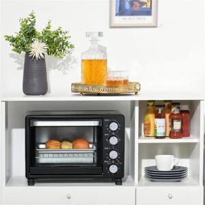 n/a Kitchen Sideboard Buffet Auxiliary Microwave Oven with 2 Door cabinets 1 Drawer and Storage Shelf 90x40x120 cm White