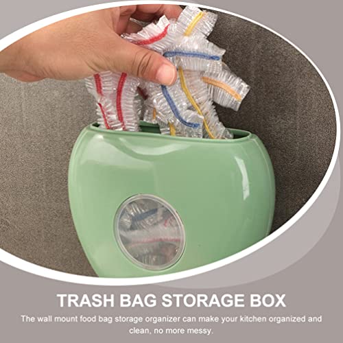 Zerodeko 3Pcs Wall Mount Plastic Bag Holder Apple Shaped Bag Organizer Garbage Bag Dispenser Plastic Wrap Storage Container for Kitchen Farmhouse