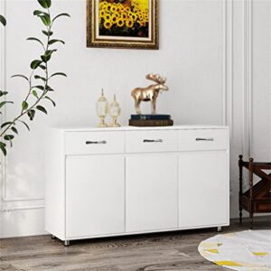 seasd 52 inch large sideboard set 3 door buffet easy to assemble, suitable for living room home decor and storage