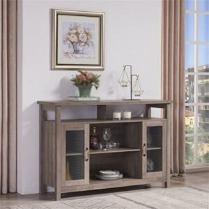 SEASD Retro Style Sideboard Buffet Table, Cupboard Console Table, Kitchen Dining Server Storage Cabinet, Gray Wash