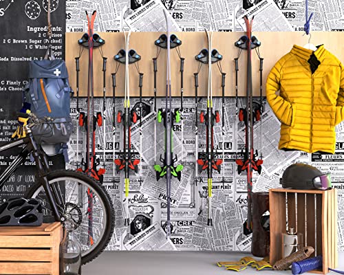 Skifavs Ski Wall Mount, Snowboard Wall Storage Rack, Ski & Snowboard Rack For Garage Wall, Damage-Free Ski Storage Rack, Ski Holders For Wall, Snowboard Display （1 Pack)