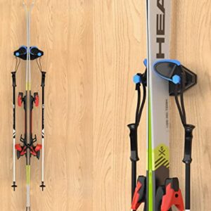 Skifavs Ski Wall Mount, Snowboard Wall Storage Rack, Ski & Snowboard Rack For Garage Wall, Damage-Free Ski Storage Rack, Ski Holders For Wall, Snowboard Display （1 Pack)