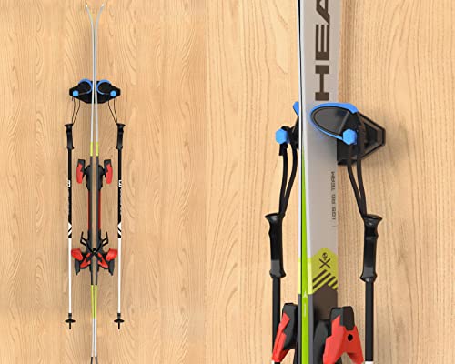 Skifavs Ski Wall Mount, Snowboard Wall Storage Rack, Ski & Snowboard Rack For Garage Wall, Damage-Free Ski Storage Rack, Ski Holders For Wall, Snowboard Display （1 Pack)