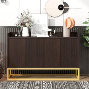 SEASD Sideboard Buffet Adjustable Shelf Metal Legs with Large Storage Space for Dining Room, Entryway.