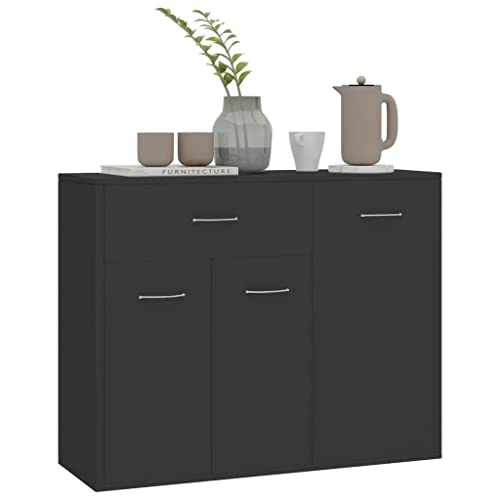 SEASD Sideboards and Buffets Cabinet with Storage Decor Gray 34.6"x11.8"x27.6" Chipboard