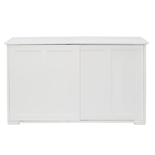 SEASD Kitchen Sideboard Cabinets FCH Double Sliding Door Sideboard Porch Cabinet White Dining Cabinet (106 X 33 X 62) Cm