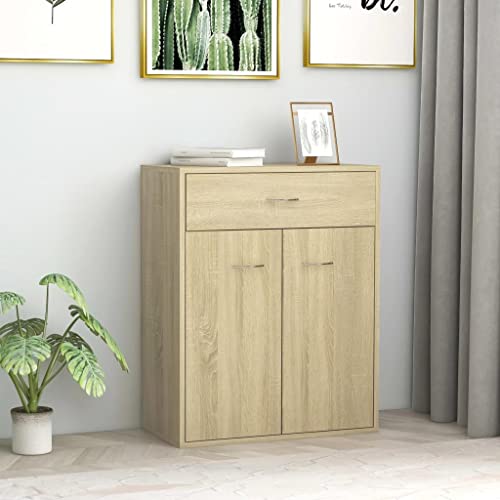 SEASD Sideboards and Buffets Cabinet with Storage Home Decor Sonoma Oak 23.6"x11.8"x29.5" Chipboard