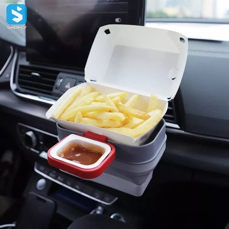 Dip Clip Car Sauce Holder for Dipping sauces and kechup |French Fry Burger Combo Pack Dip Clip Sauce & French Fries Holder for Car