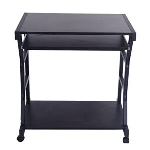 xbwei mobile four-wheel computer desk black