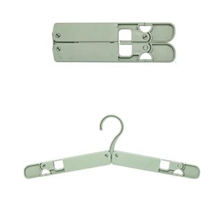 foldable travel hangers, portable lightweight and durable collapsible hanger with clips for clothes and socks (green)