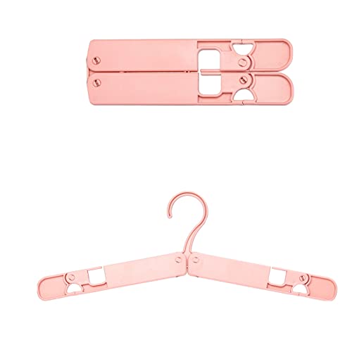 Travel Hangers Foldable - Portable Hangers, Multi-Functional & Mini Hanger for Travel (Pink)