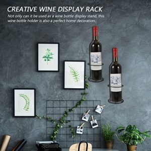 BESTonZON 2pcs Wall Mounted Wine Rack Single Wine Bottles Display Holder Rustic Champagne Storage Organizer Hanging Beer Shelf for Kitchen Dining Room Bar